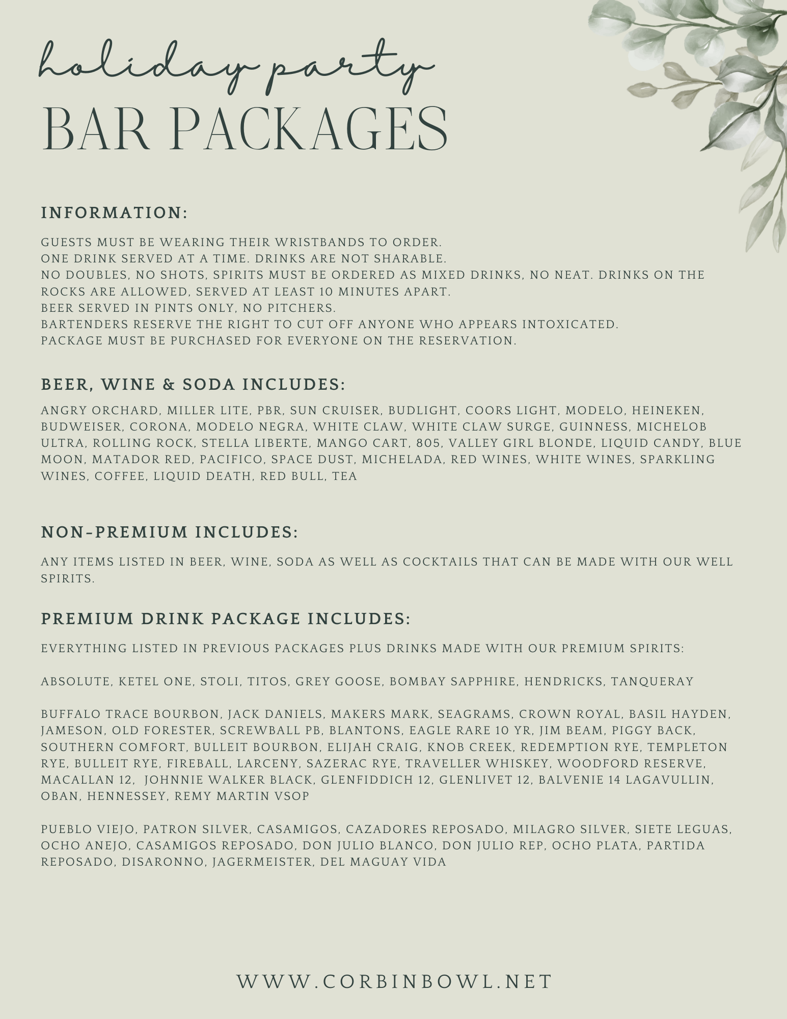 Holiday Parties — Corbin Bowl