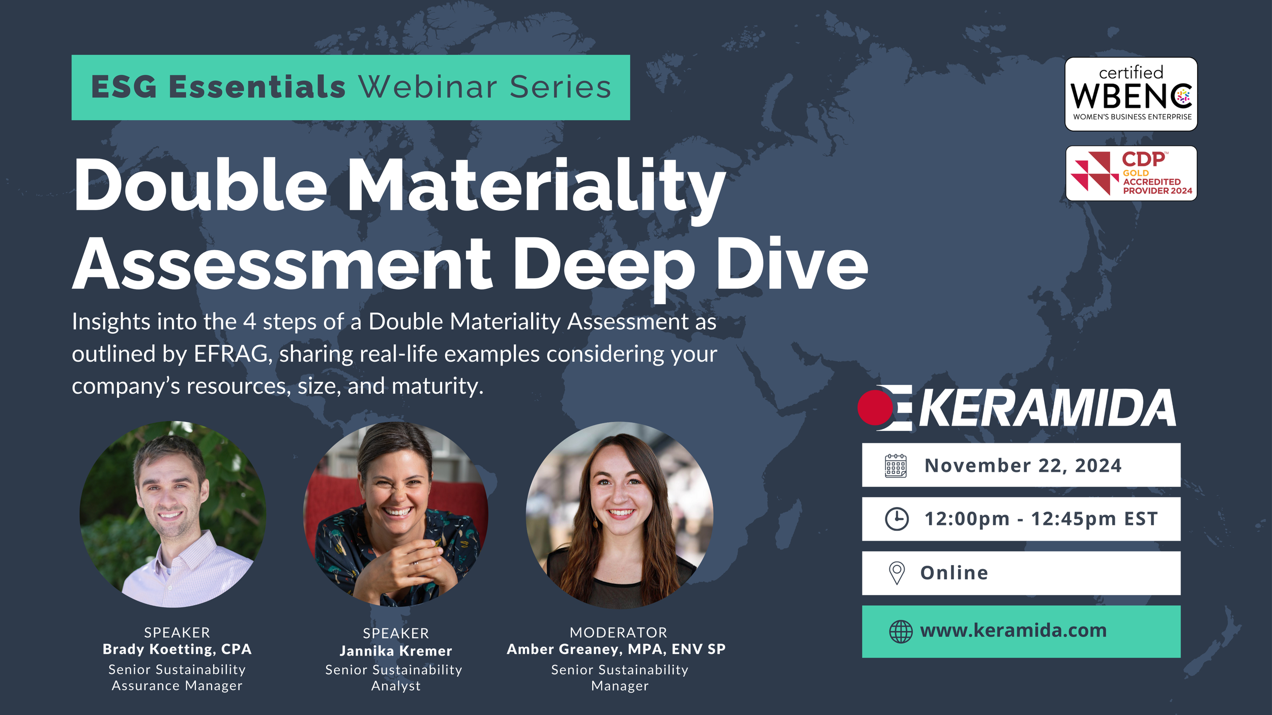ESG Essentials Webinar: Double Materiality Assessment Deep Dive — KERAMIDA Inc.