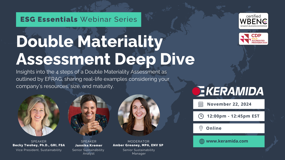 ESG Essentials Webinar: Double Materiality Assessment Deep Dive — KERAMIDA Inc.