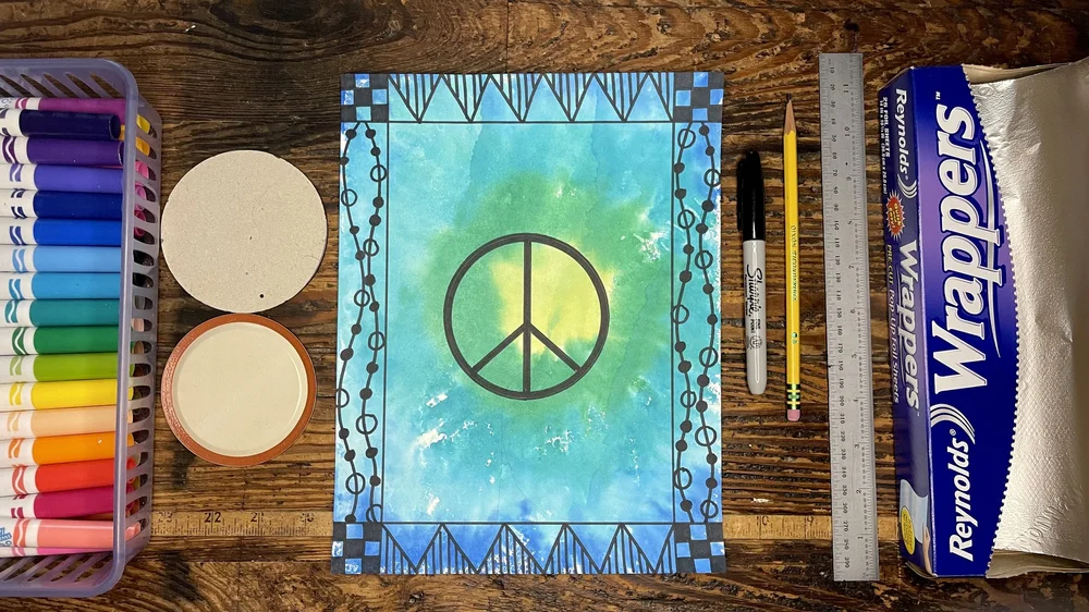 "Tie-Dye" Peace Sign Lesson — Art with Coach T