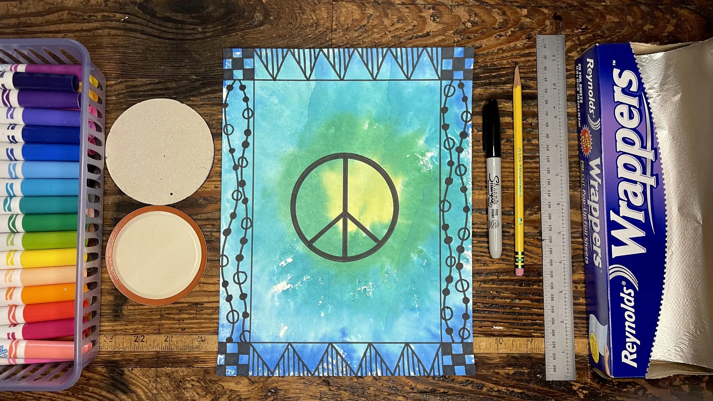 "Tie-Dye" Peace Sign Lesson — Art with Coach T