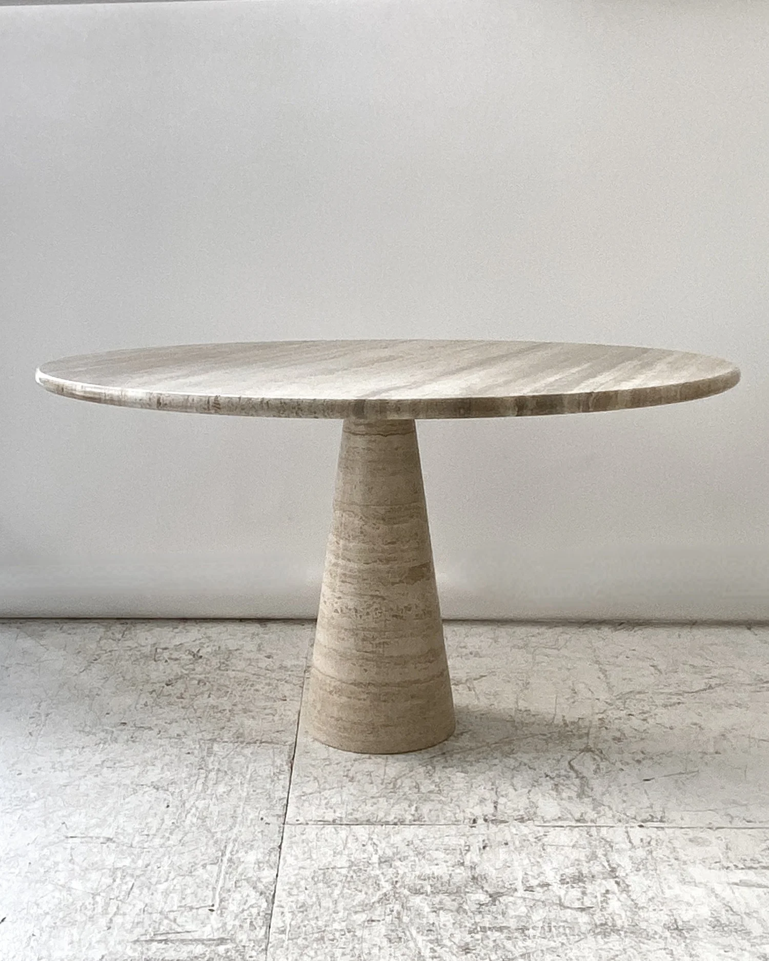 talian Round Travertine Marble Dining Table — pavilion antiques 20th ...