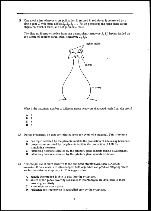 Old and difficult Multiple Choice Questions - A-level Biology — Online ...