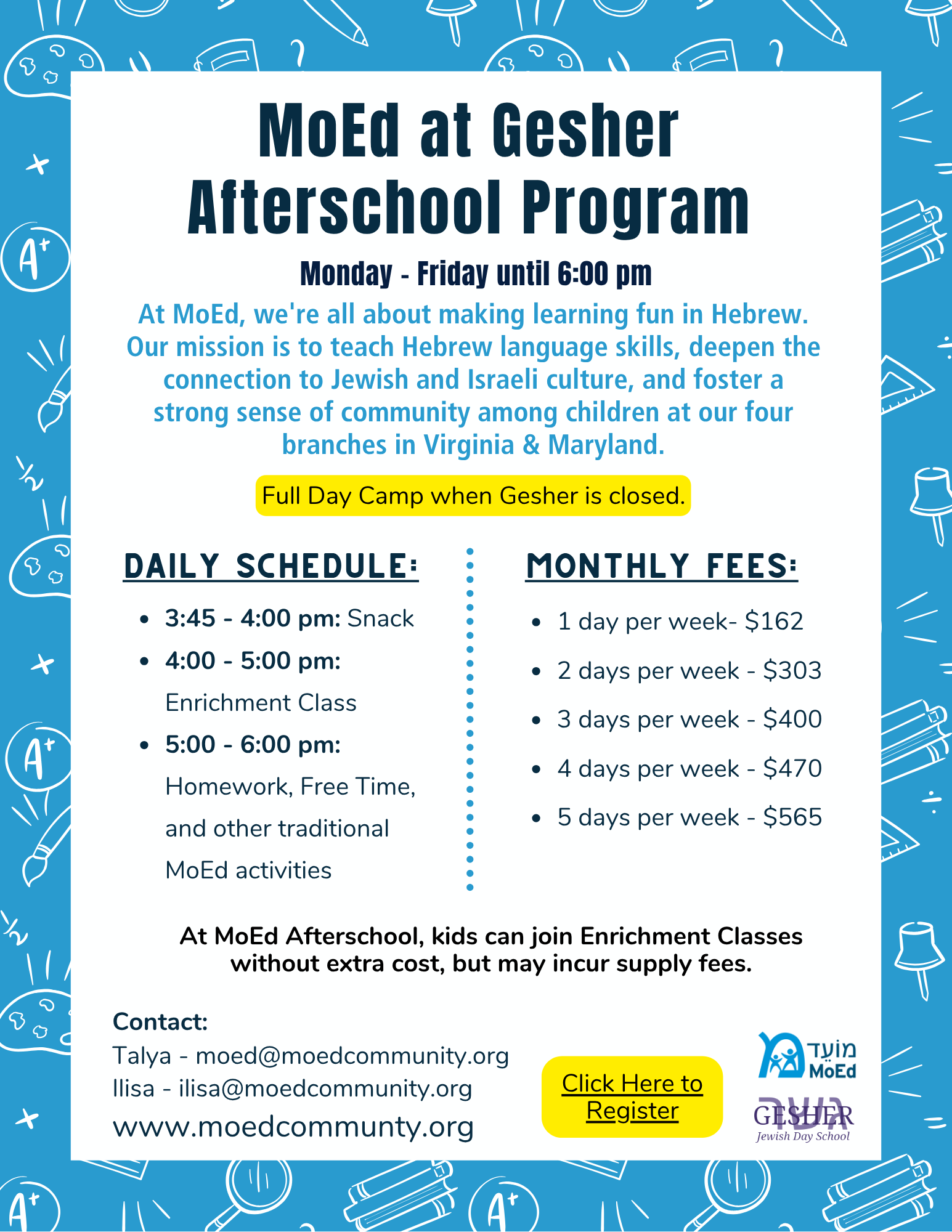 MoEd at Gesher – Hebrew-Immersive Afterschool Program for Gesher ...