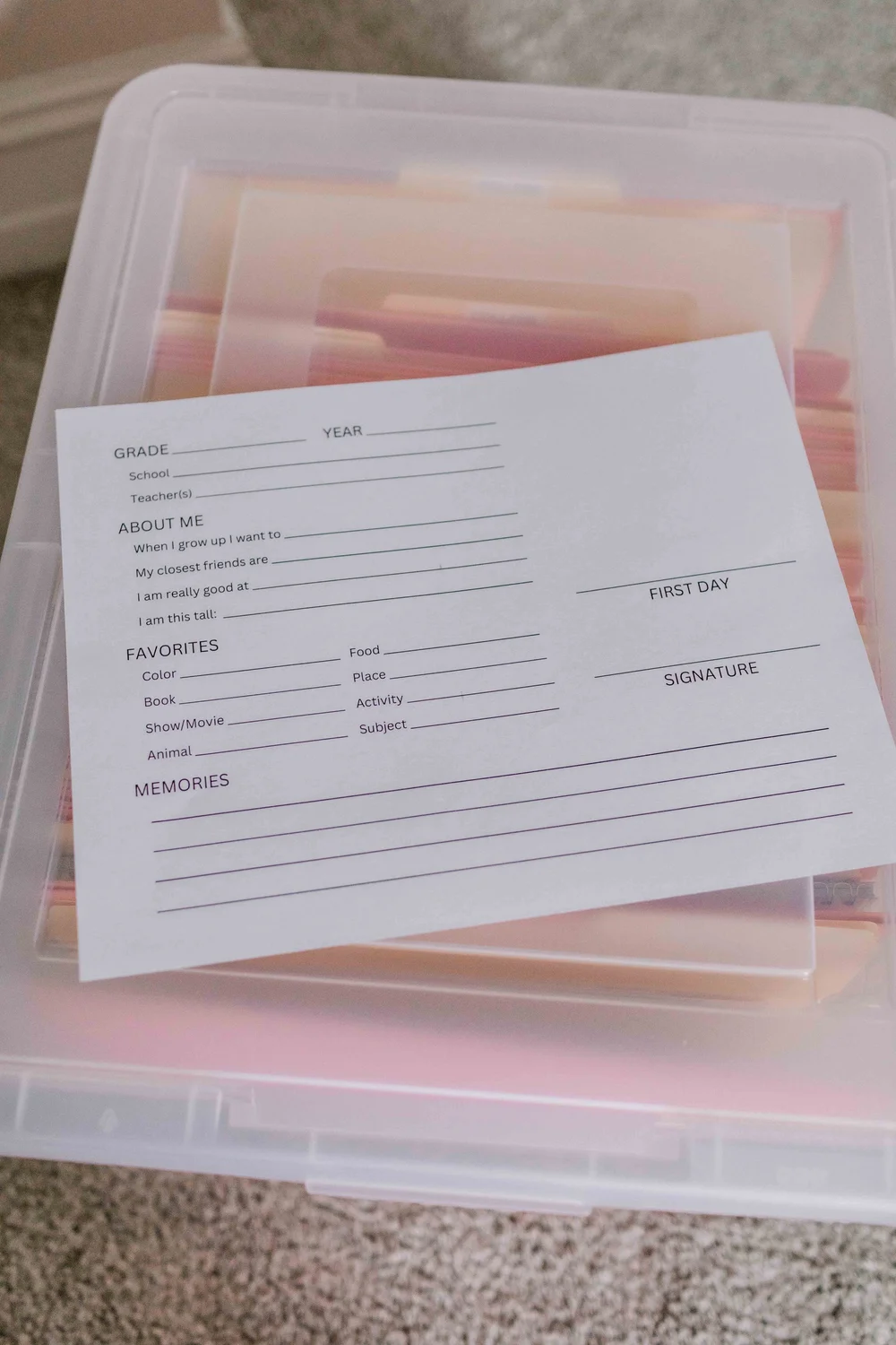 Keepsake Organization Part II: DIY Kids' File Boxes — The Big and Bright