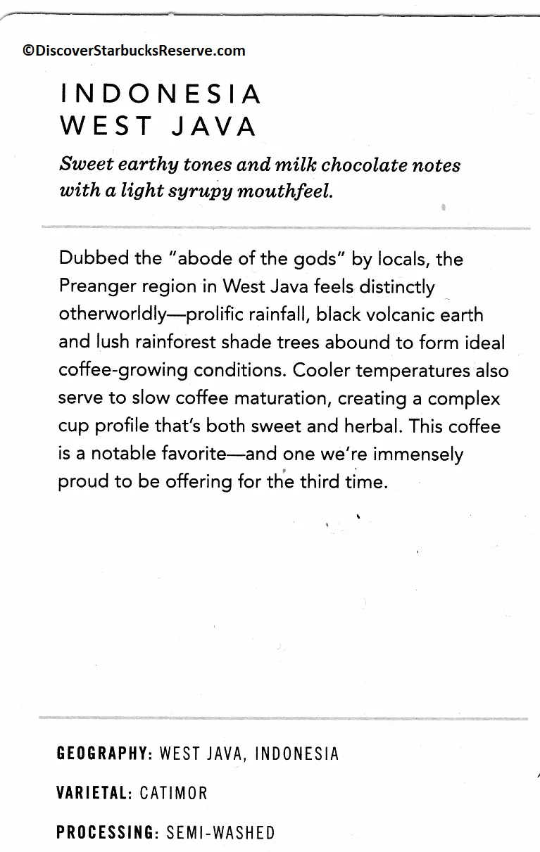 Indonesia West Java — Discover Starbucks Reserve