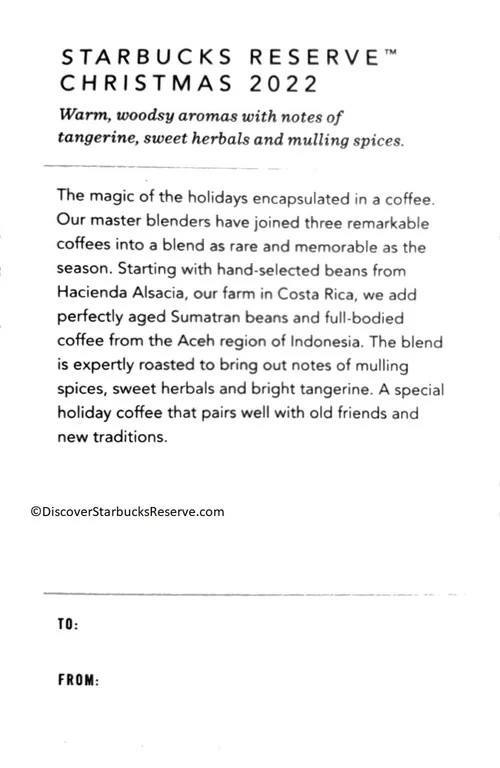 Starbucks Christmas Reserve 2022 — Discover Starbucks Reserve