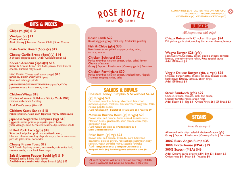 Lunch & Dinner at The Rose Hotel - Bunbury Pub & Restaurant - Kid ...