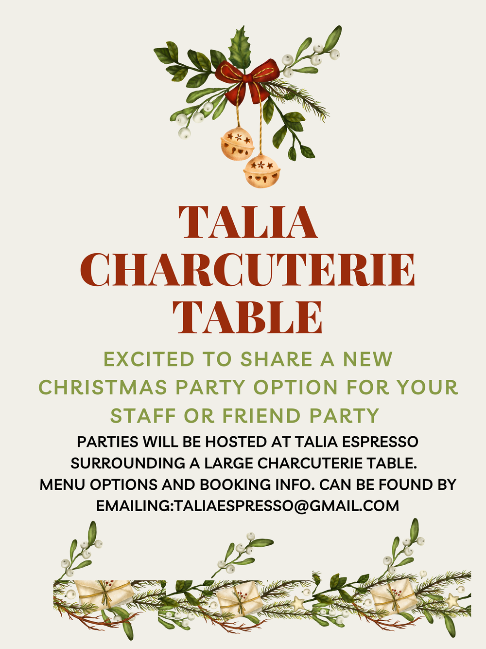 Talia Charcuterie Table — Talia Espresso
