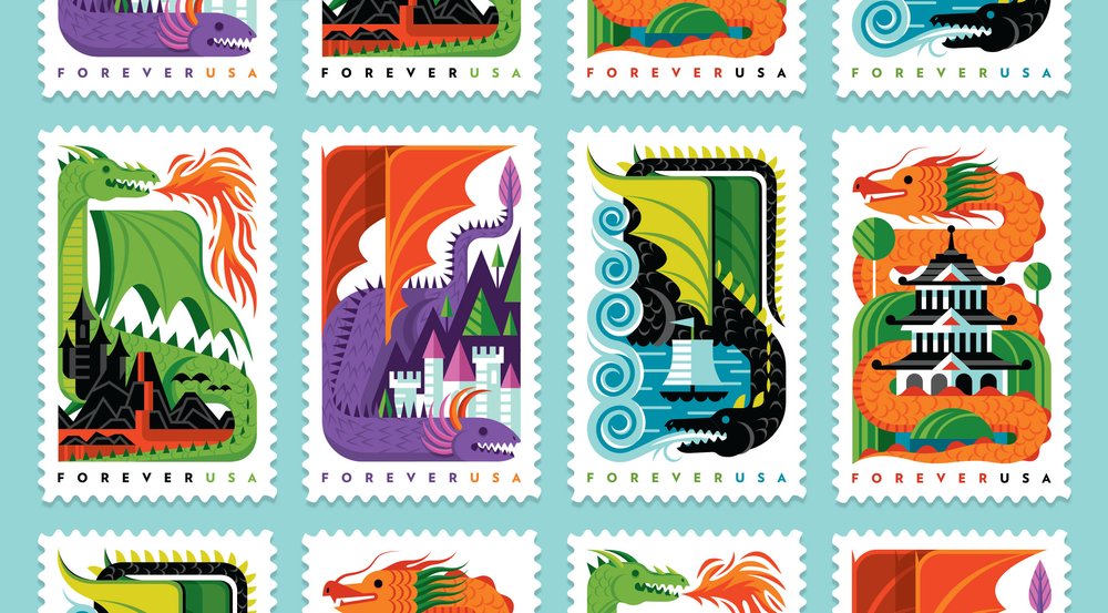 USPS Dragons Stamps — Invisible Creature