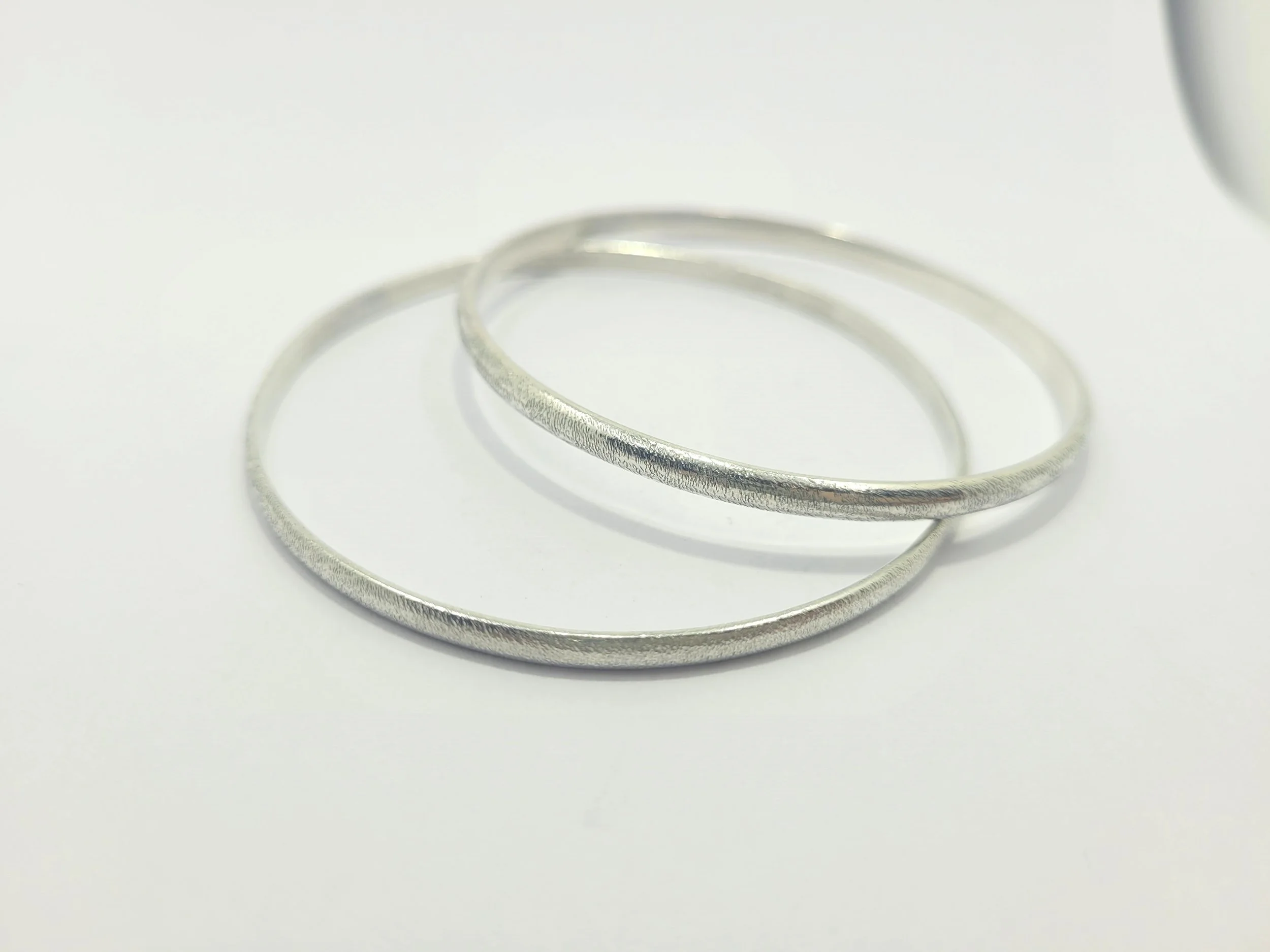 Bark Inspired Solid Silver Bangle in Recycled Sterling Silver. — Maria ...