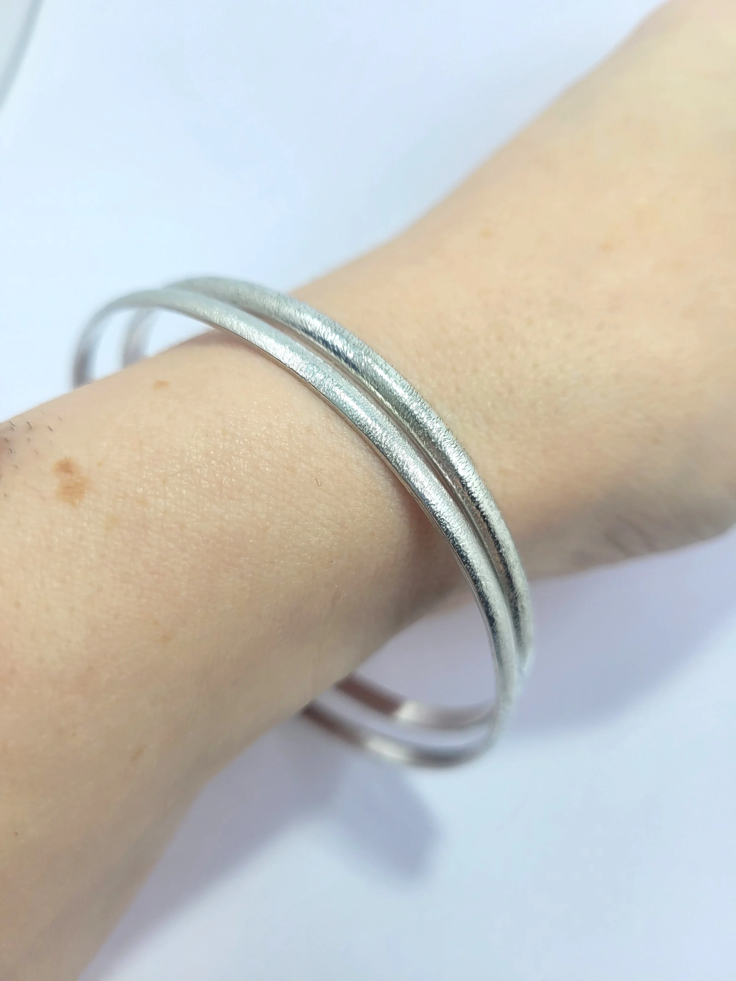 Bark Inspired Solid Silver Bangle in Recycled Sterling Silver. — Maria ...