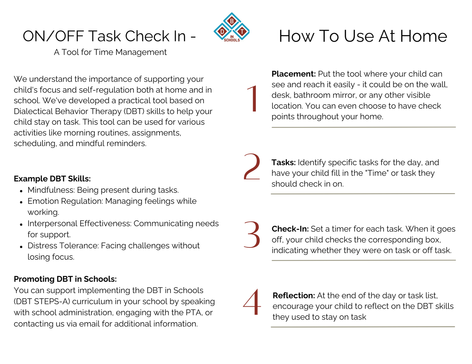 Downloadable Resources For Educators, Counselors, and Parents — DBT in ...