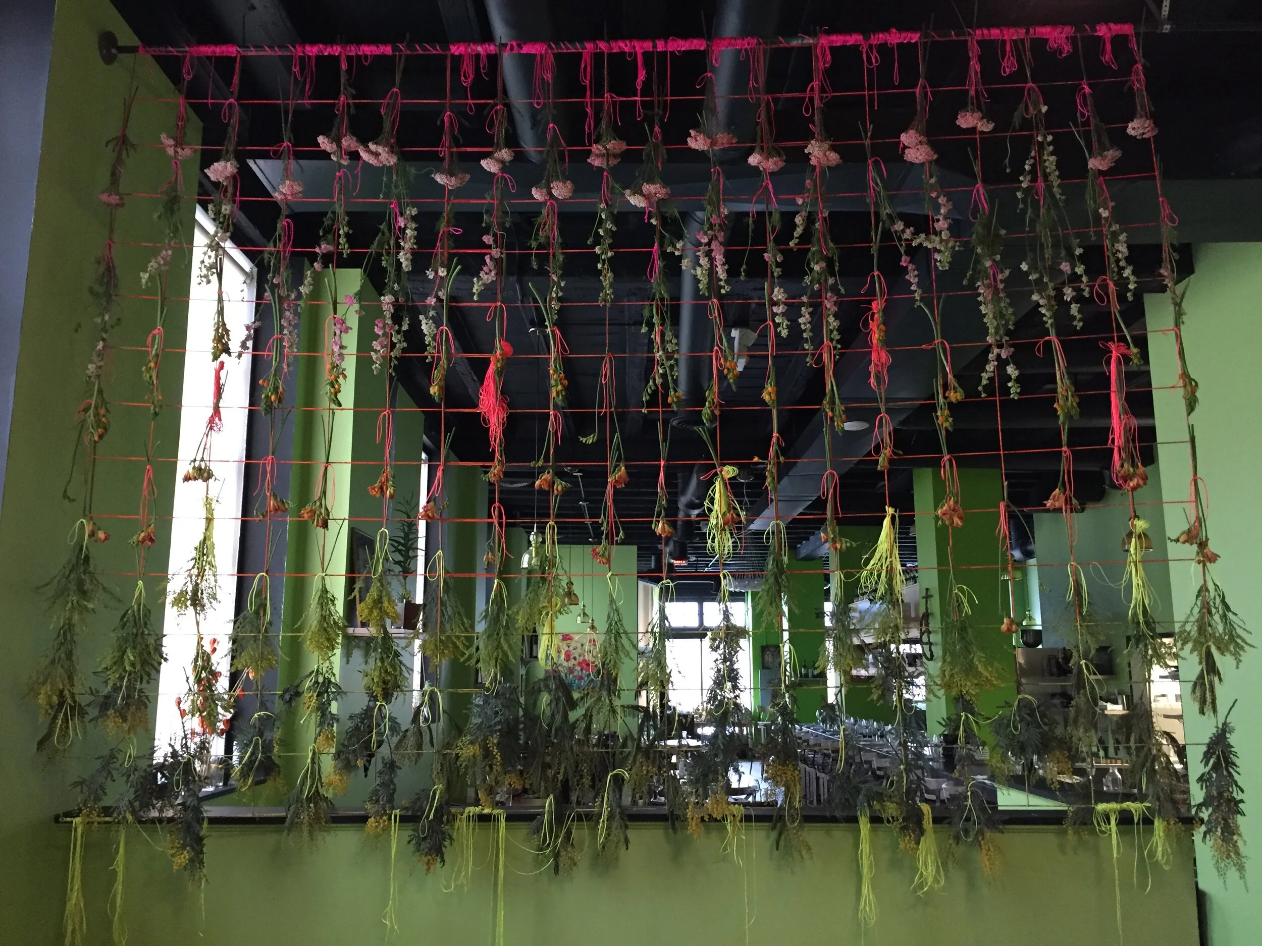 large scale botanical installation artist