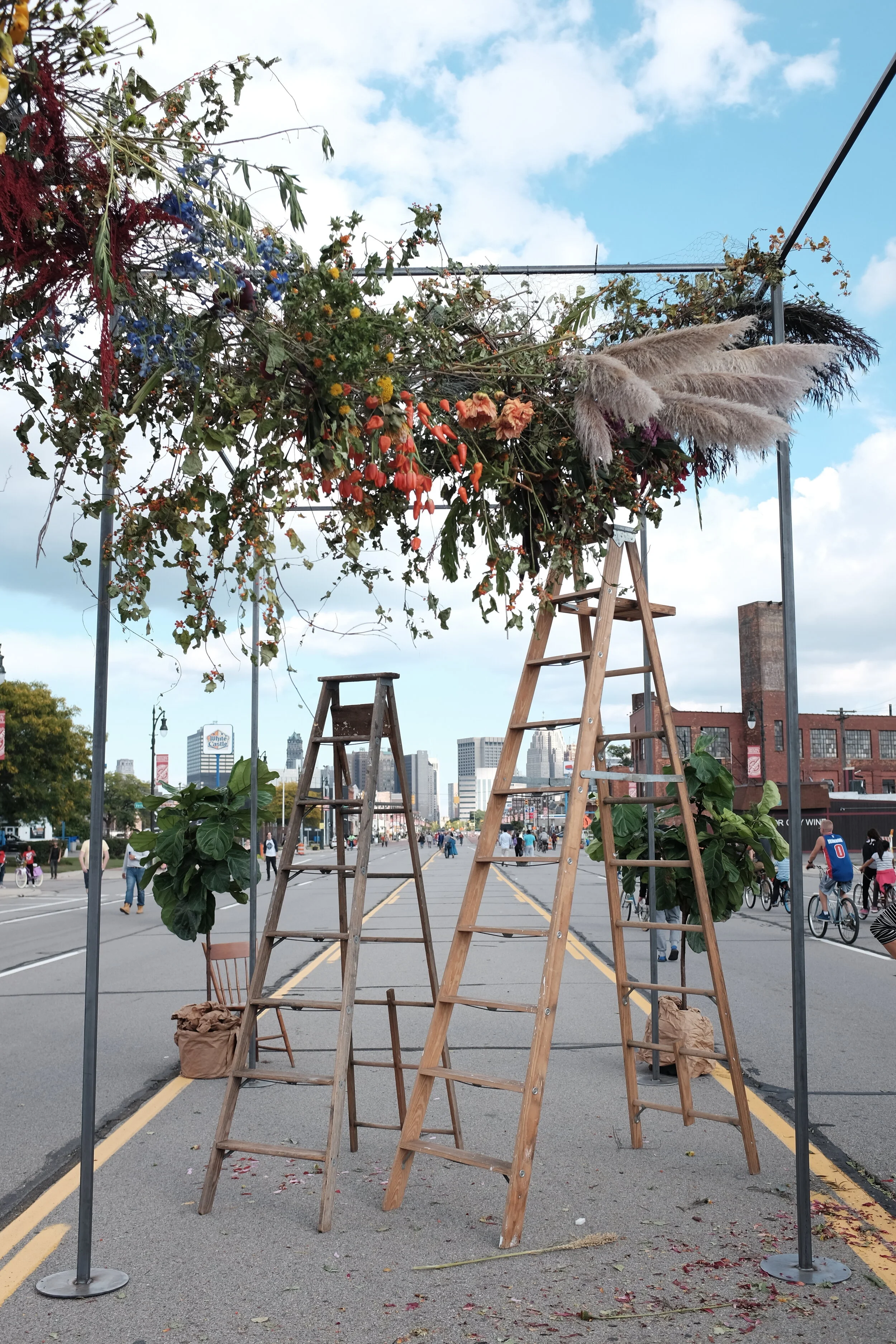large scale botanical installation artist