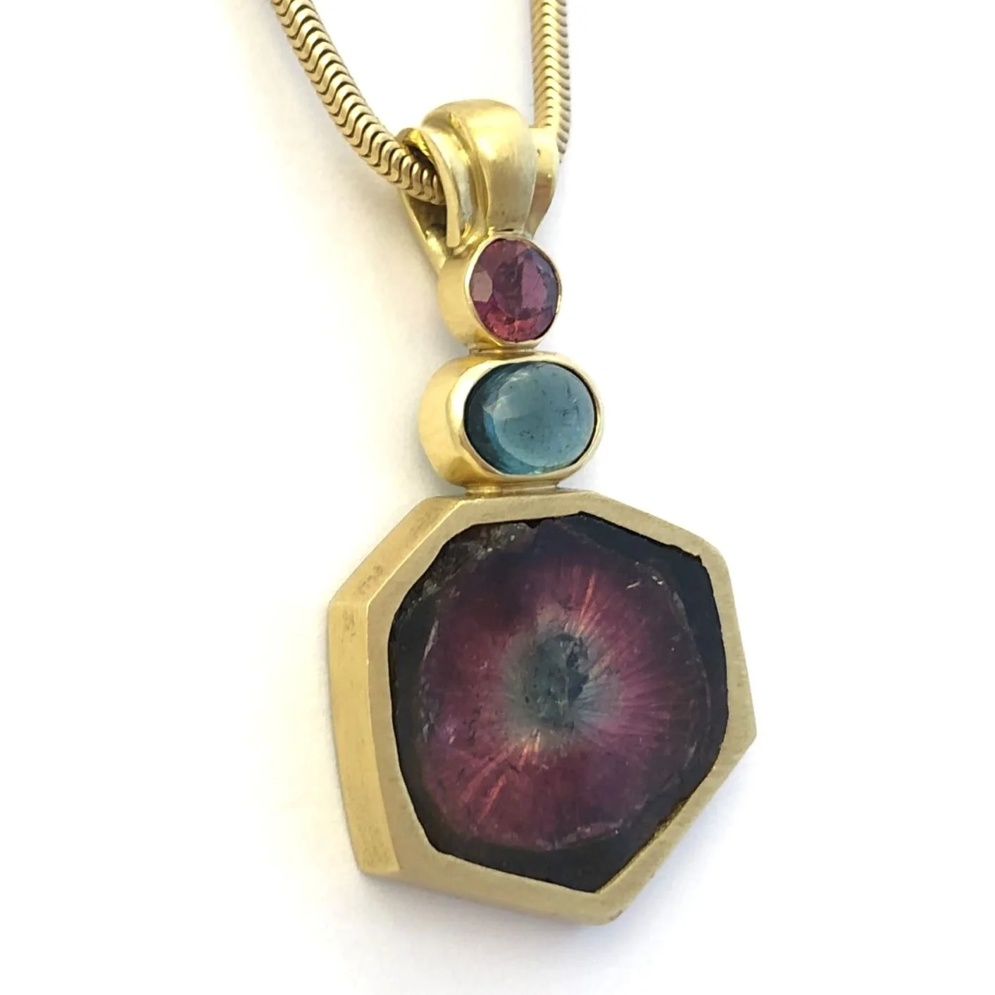 18k & .925 Sugilite, Amethyst and Tanzanite Pendant — The Jewel