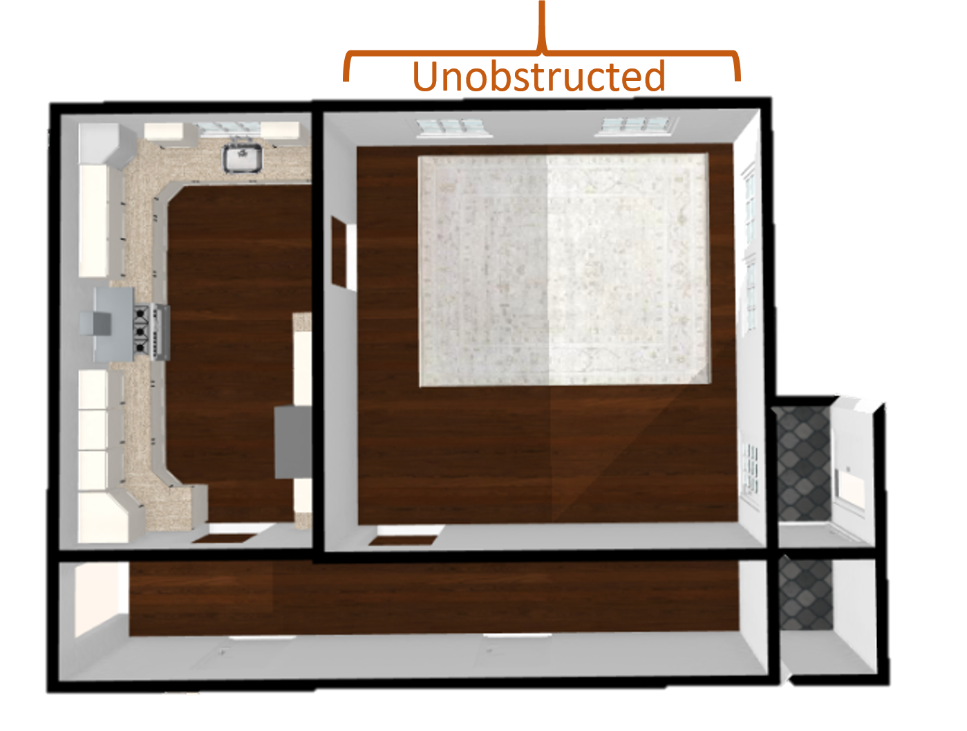 What You Need to Know to Arrange a Pass-Through Living Room with 3 or ...