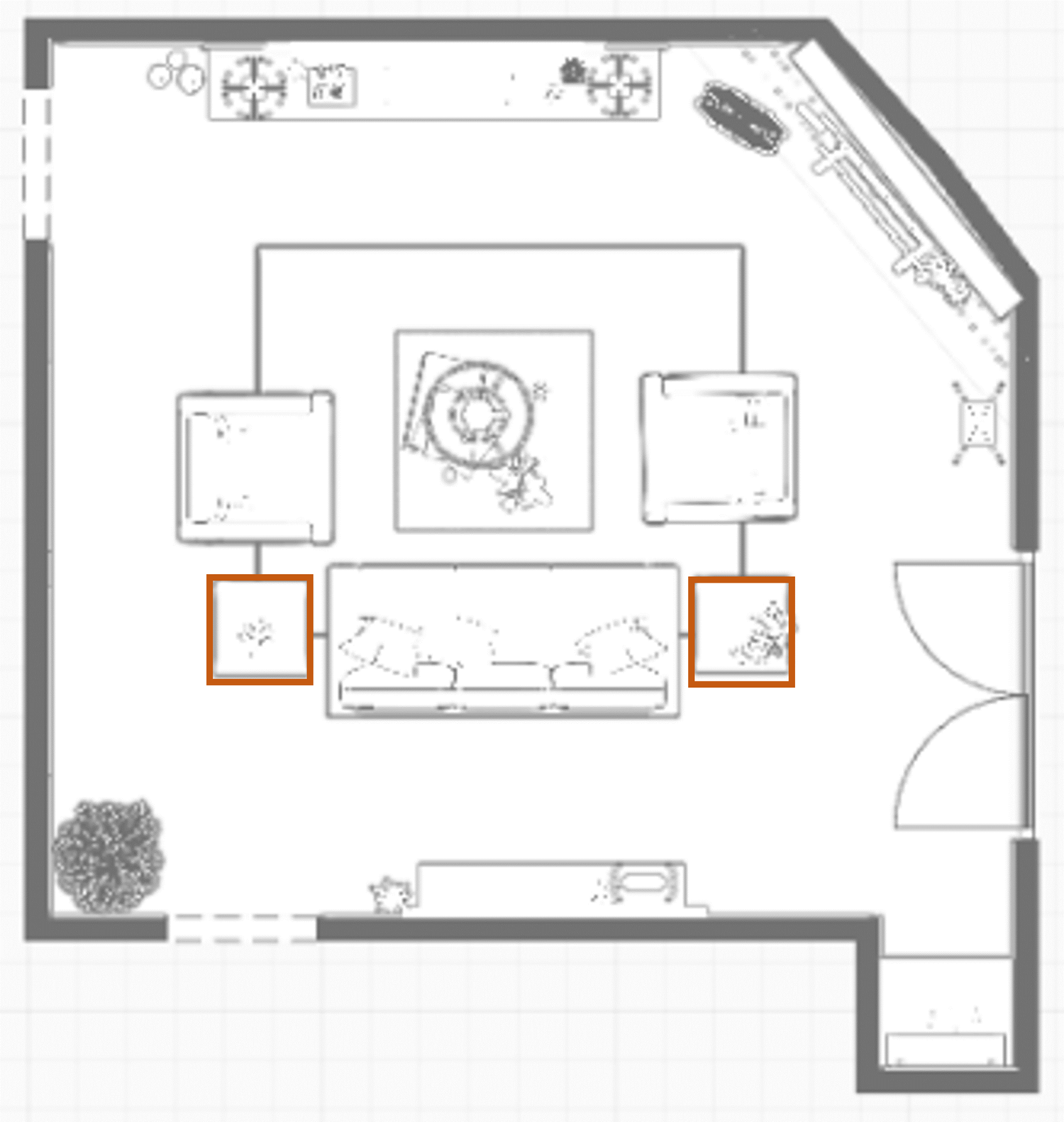 What You Need to Know to Make a Dark, Square Living Room with Multiple ...