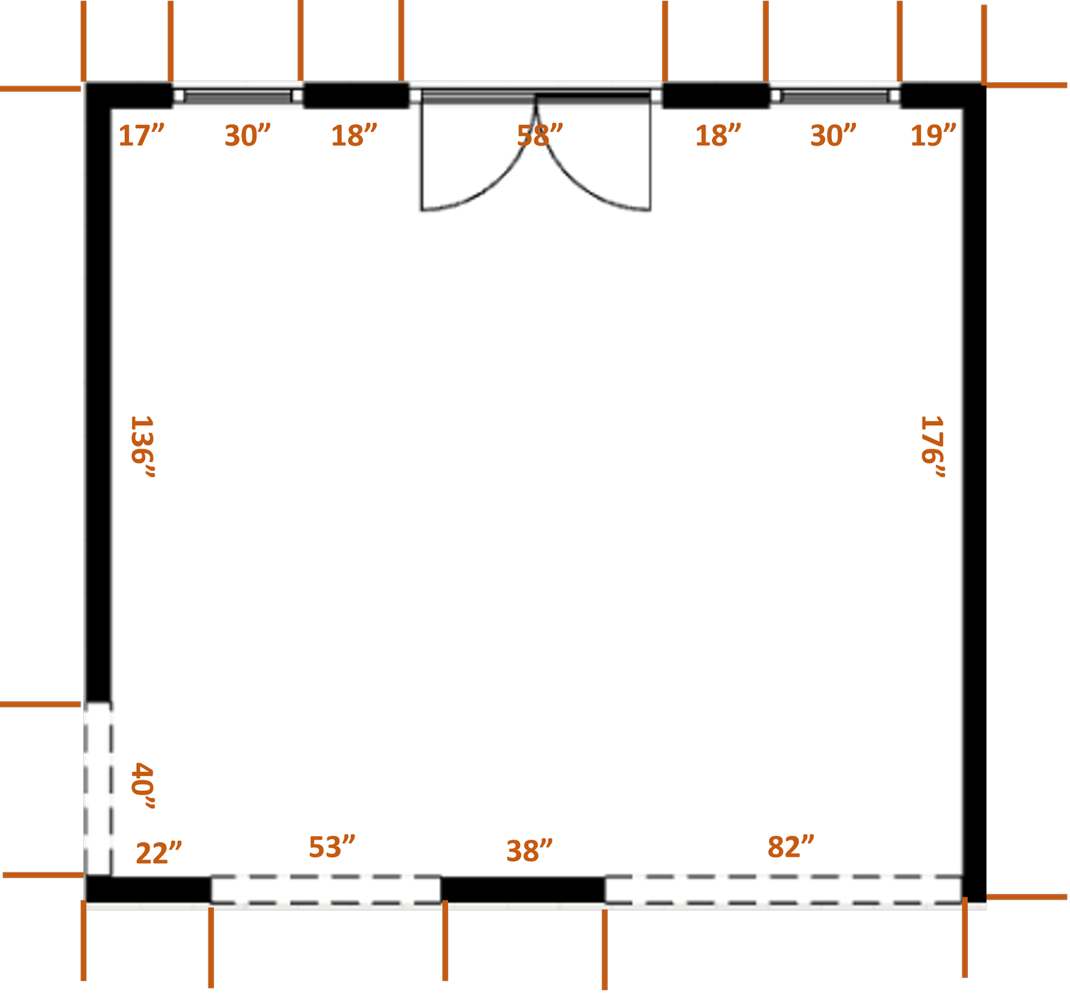 How to Arrange a Square Living Room with Doors on 3 Walls and a Pass ...