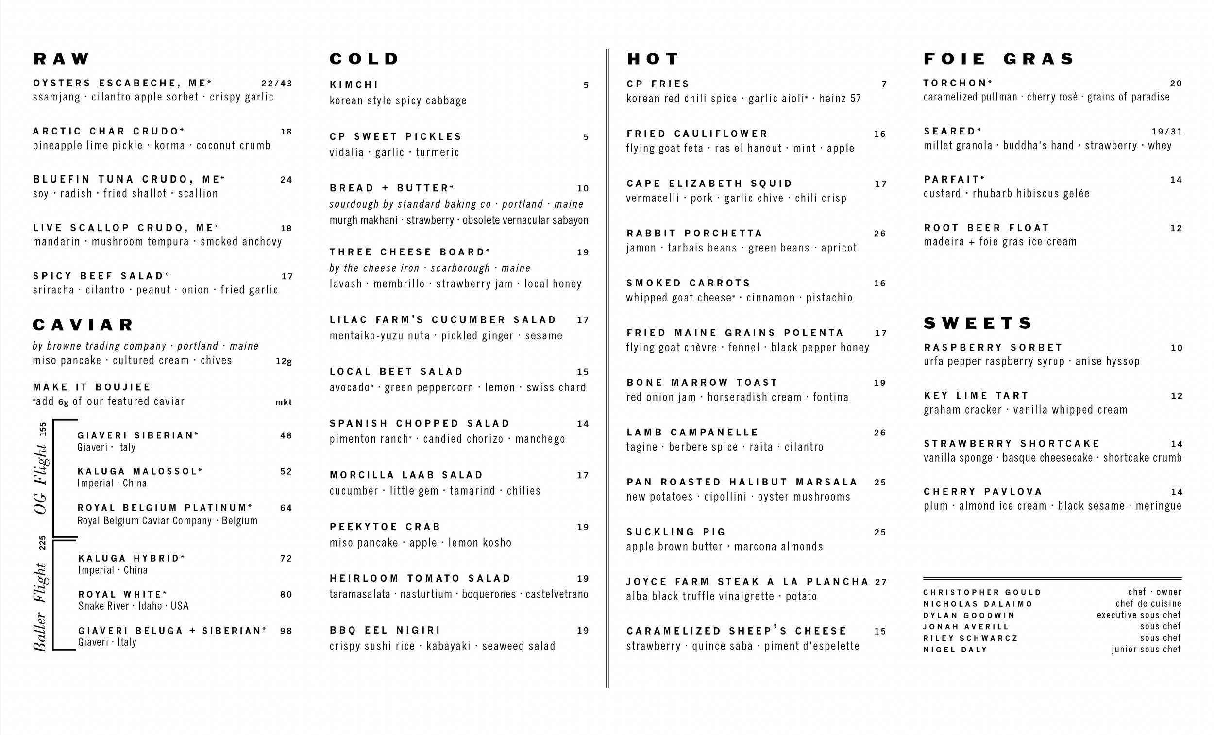 Menus — Central Provisions