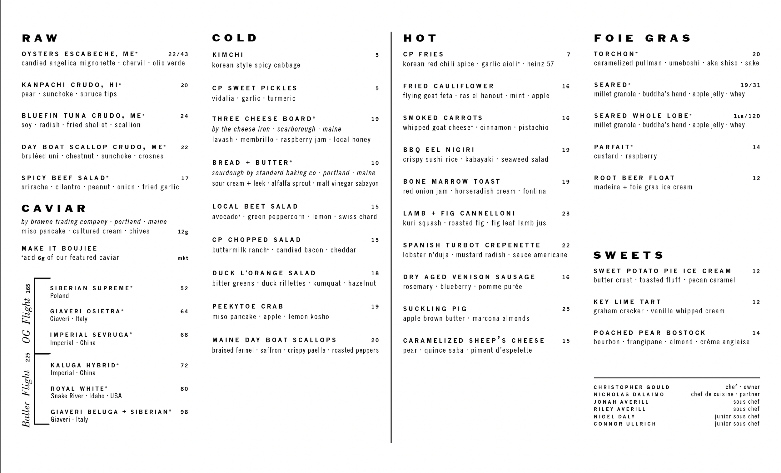 Menus — Central Provisions