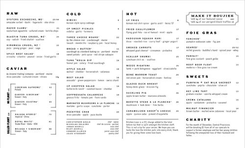 Menus — Central Provisions