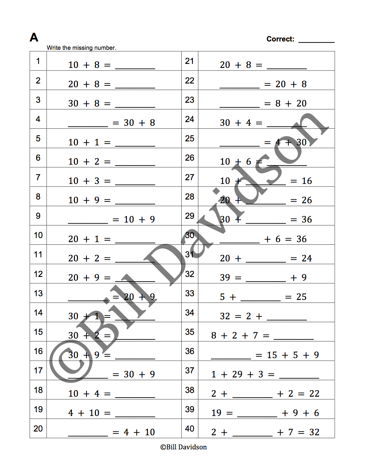 Place value within 100 (2) — The Davidson Group