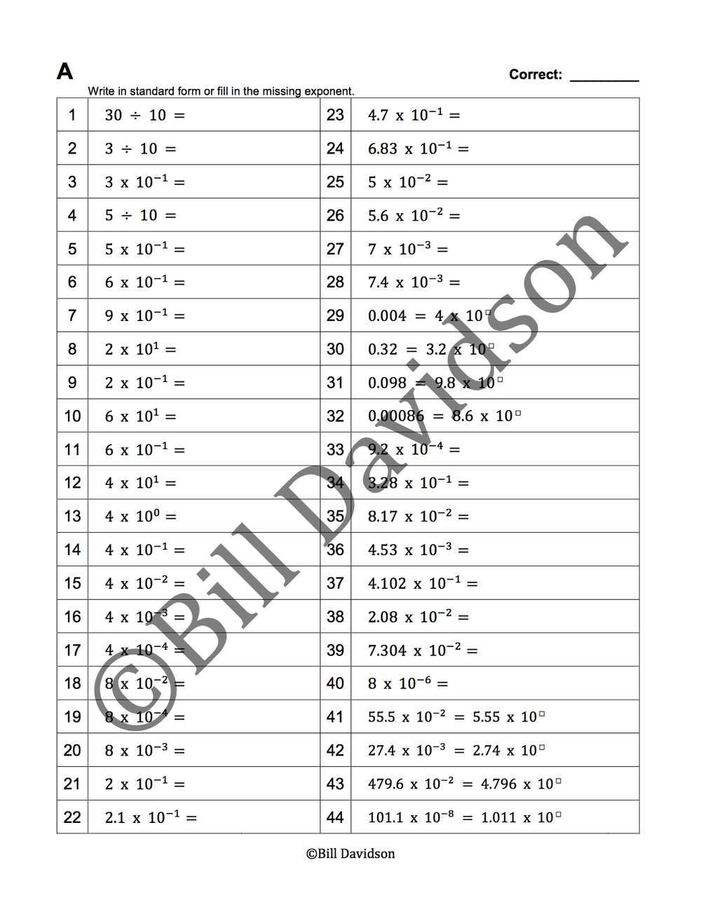 Scientific Notation Negative