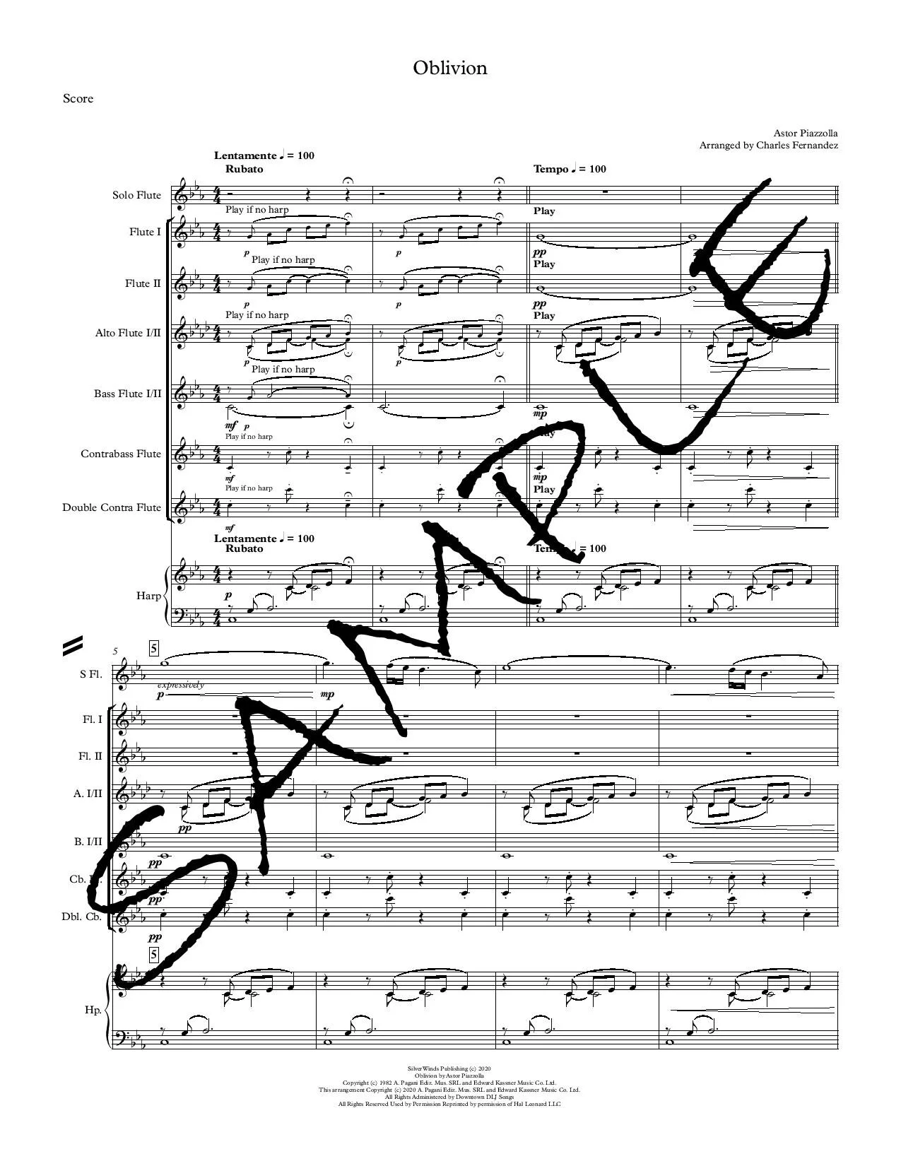 Oblivion by Astor Piazzolla arranged by Charles Fernandez/BMI ...