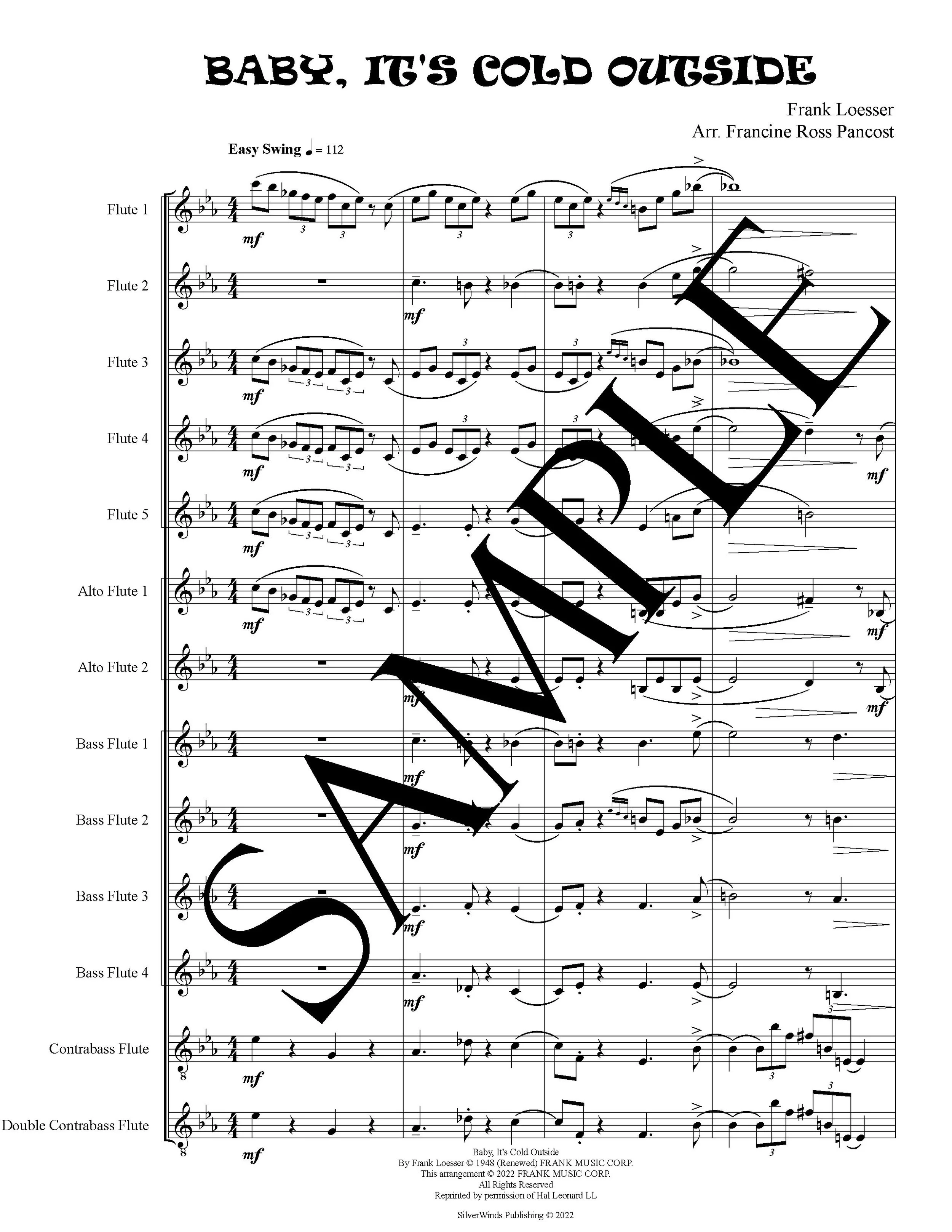 Baby, It's Cold Outside for flute ensemble — SilverWinds Publishing