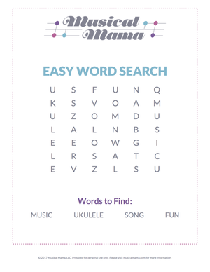 Free Printable: A Music-Themed Word Search — Musical Mama