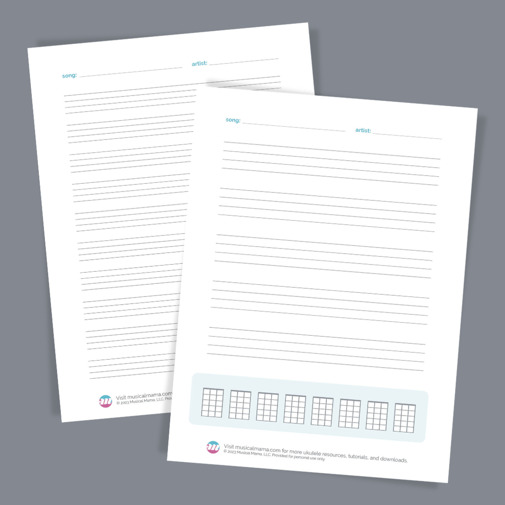 Another Free Printable: Blank Ukulele Tablature Sheets — Musical Mama