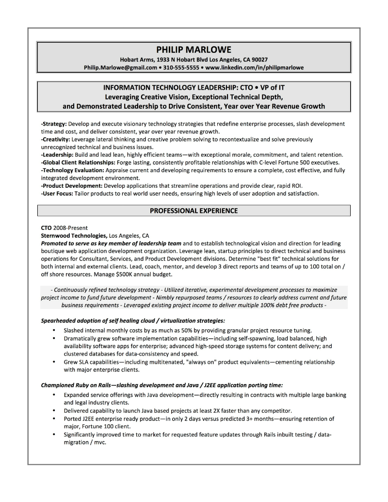 IT Resume Samples - What should an IT resume look like?