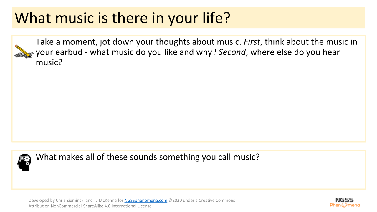 Science Is For Everyone Music Can Bring Us Together — Phenomena for NGSS