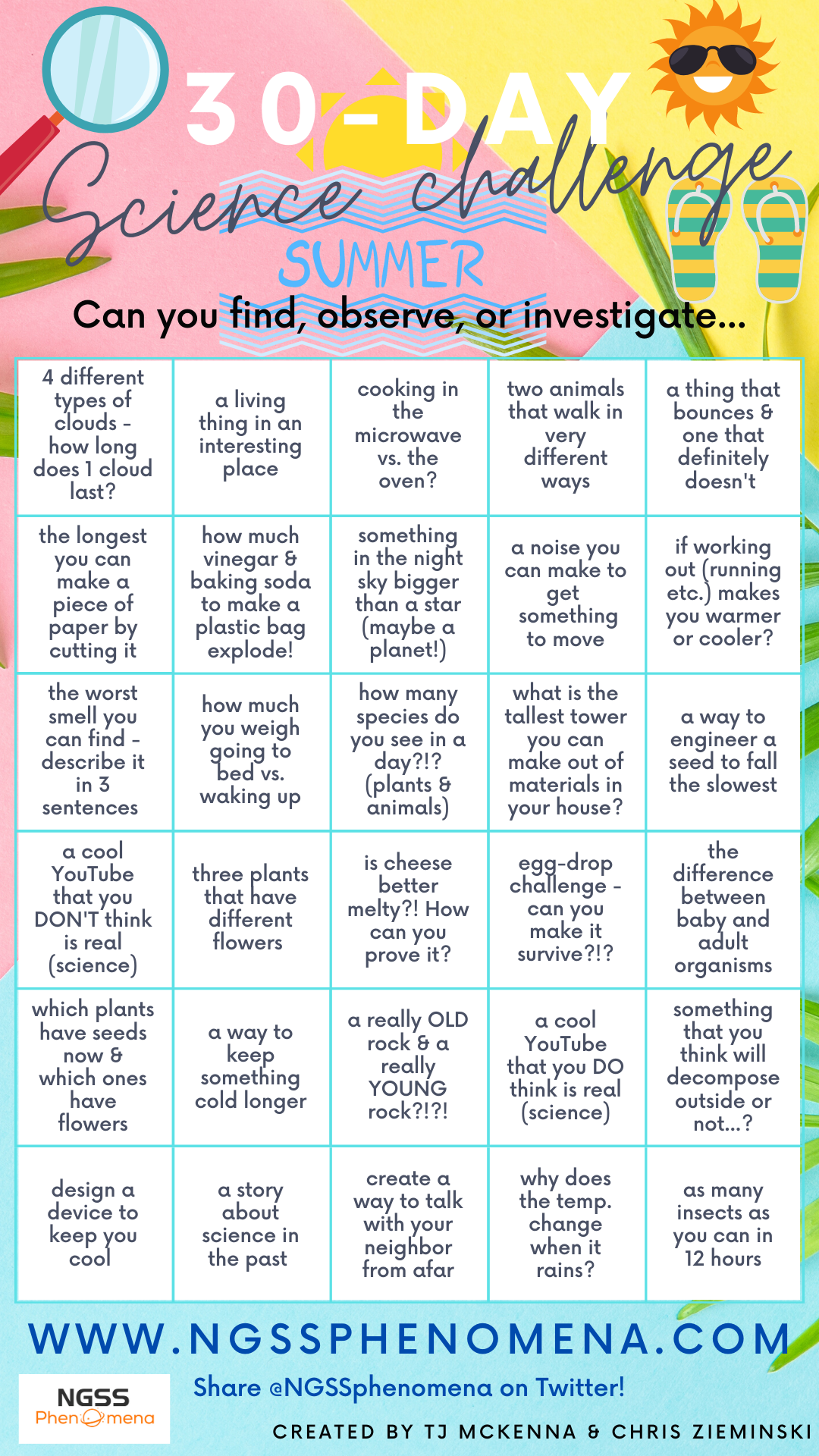 NGSSphenomena 30 Day Science Challenge Summer Edition — Phenomena for NGSS