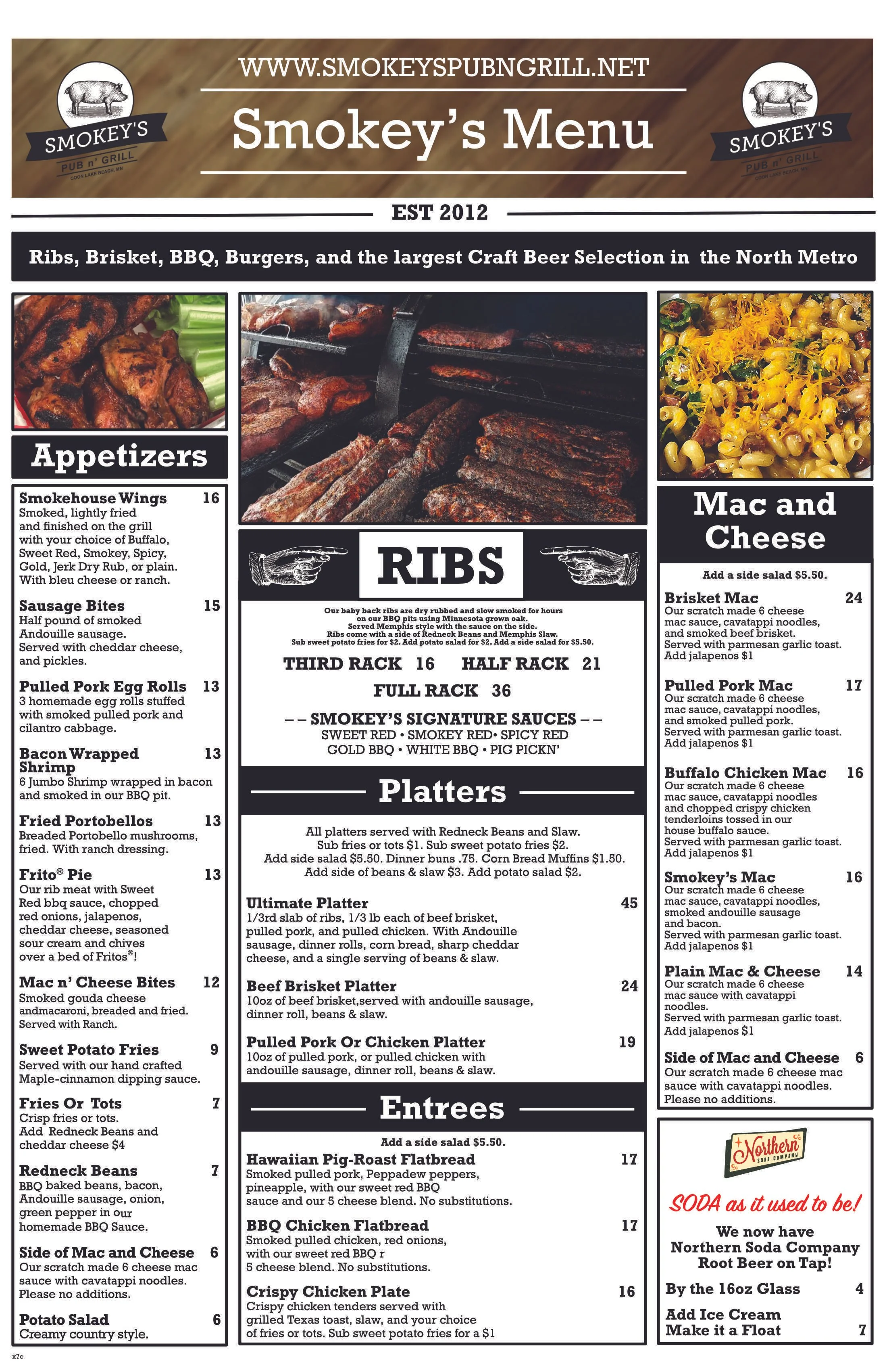 Eat & Drink — Smokey's Pub N' Grill