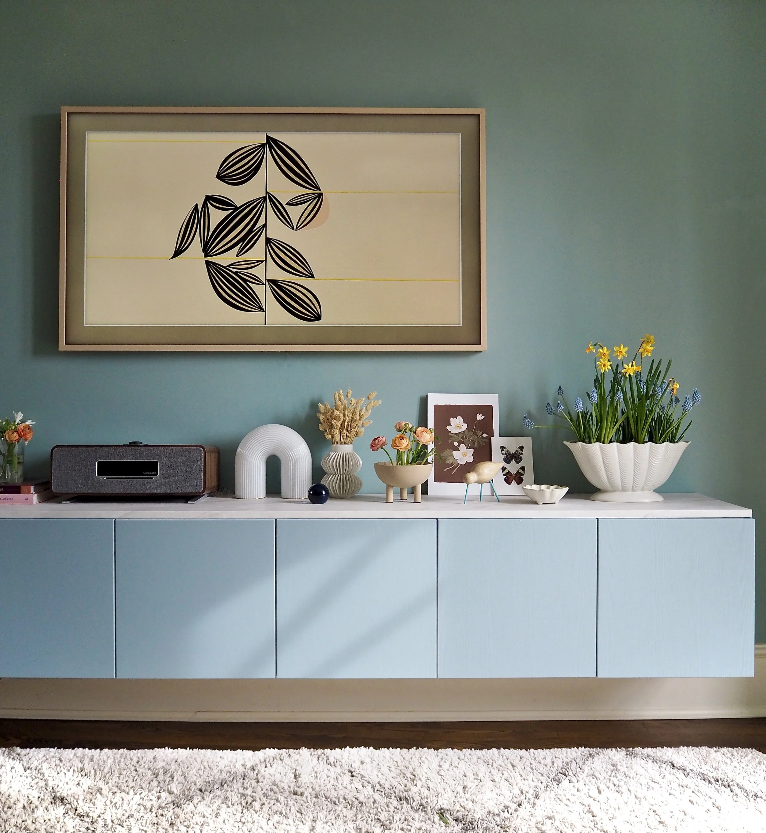 Floating TV Sideboard IKEA Hack With Cover Styl' — MELANIE LISSACK ...