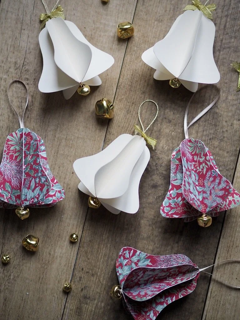 DIY Christmas: How To Make Whimsical Folded Paper Bell Tree Decorations ...
