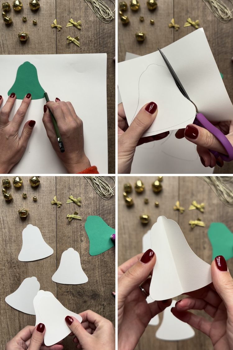 DIY Christmas: How To Make Whimsical Folded Paper Bell Tree Decorations ...