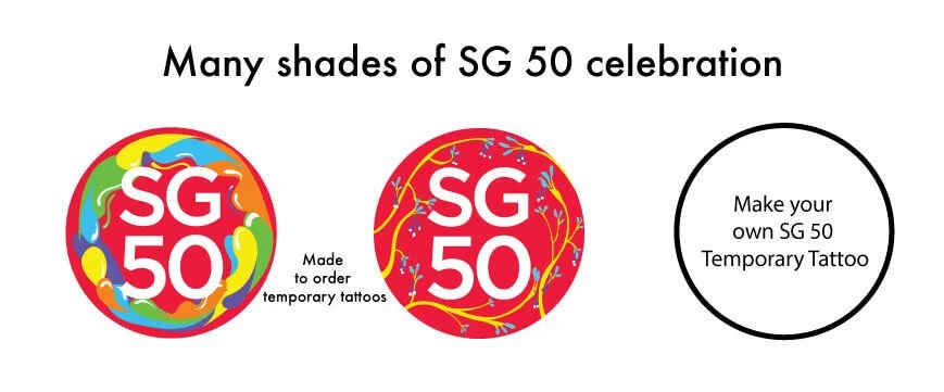 SG50 Custom Temporary Tattoos | Gumtoo