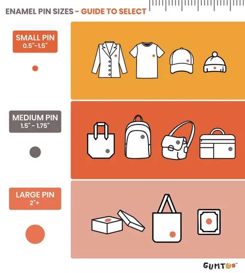 What Enamel Pin Size Should you Choose? - Complete Guide | Gumtoo
