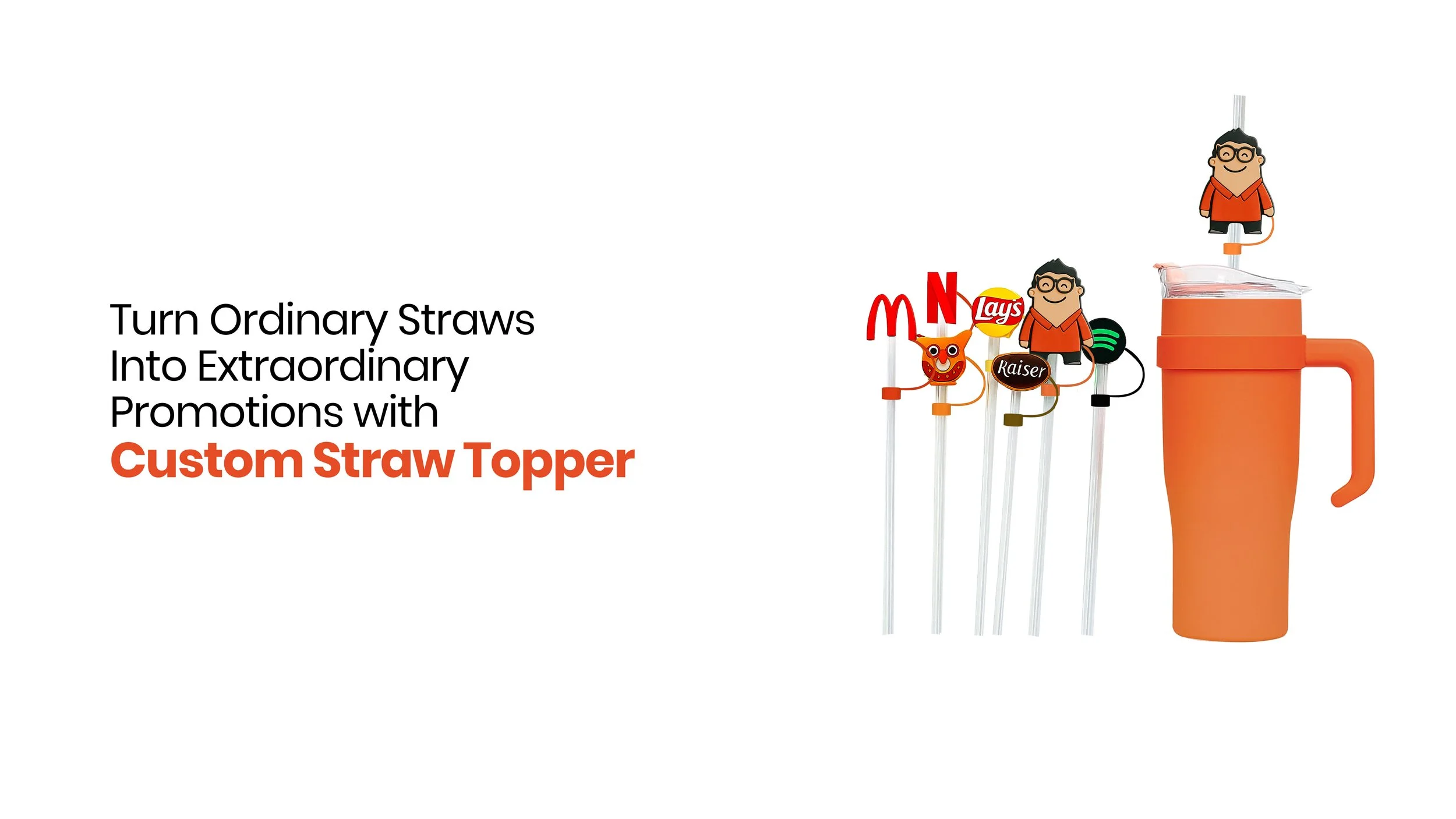 Custom Silicone Straw Toppers with Logo | Gumtoo