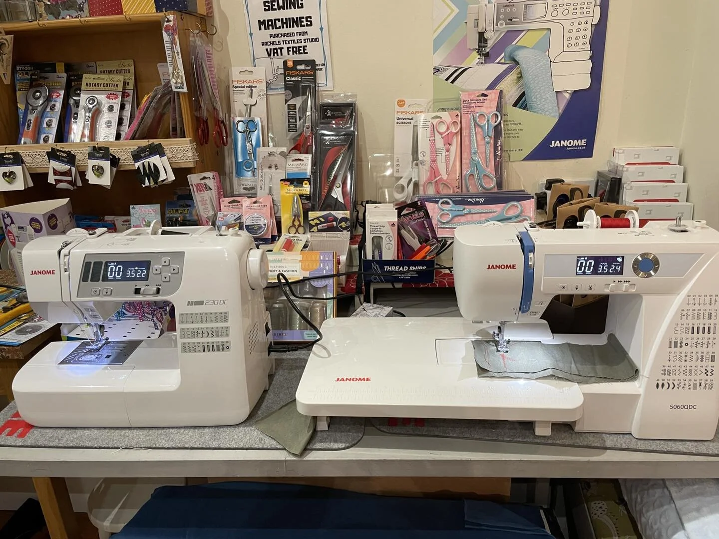 Rachel's Textiles Jersey Janome Sewing Machines Fabrics Haberdashery ...