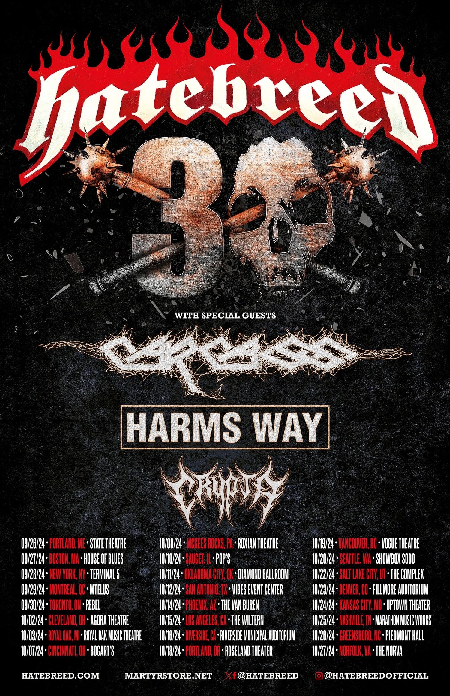 Hatebreed Announce 30th Anniversary North American Headline Tour ...