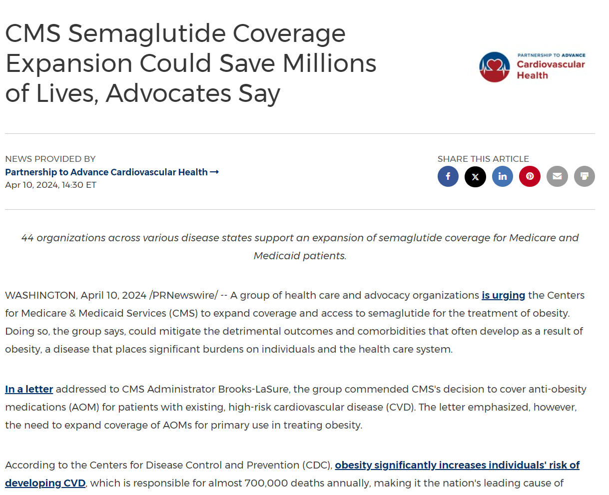 CMS Semaglutide Coverage Expansion Could Save Millions of Lives ...