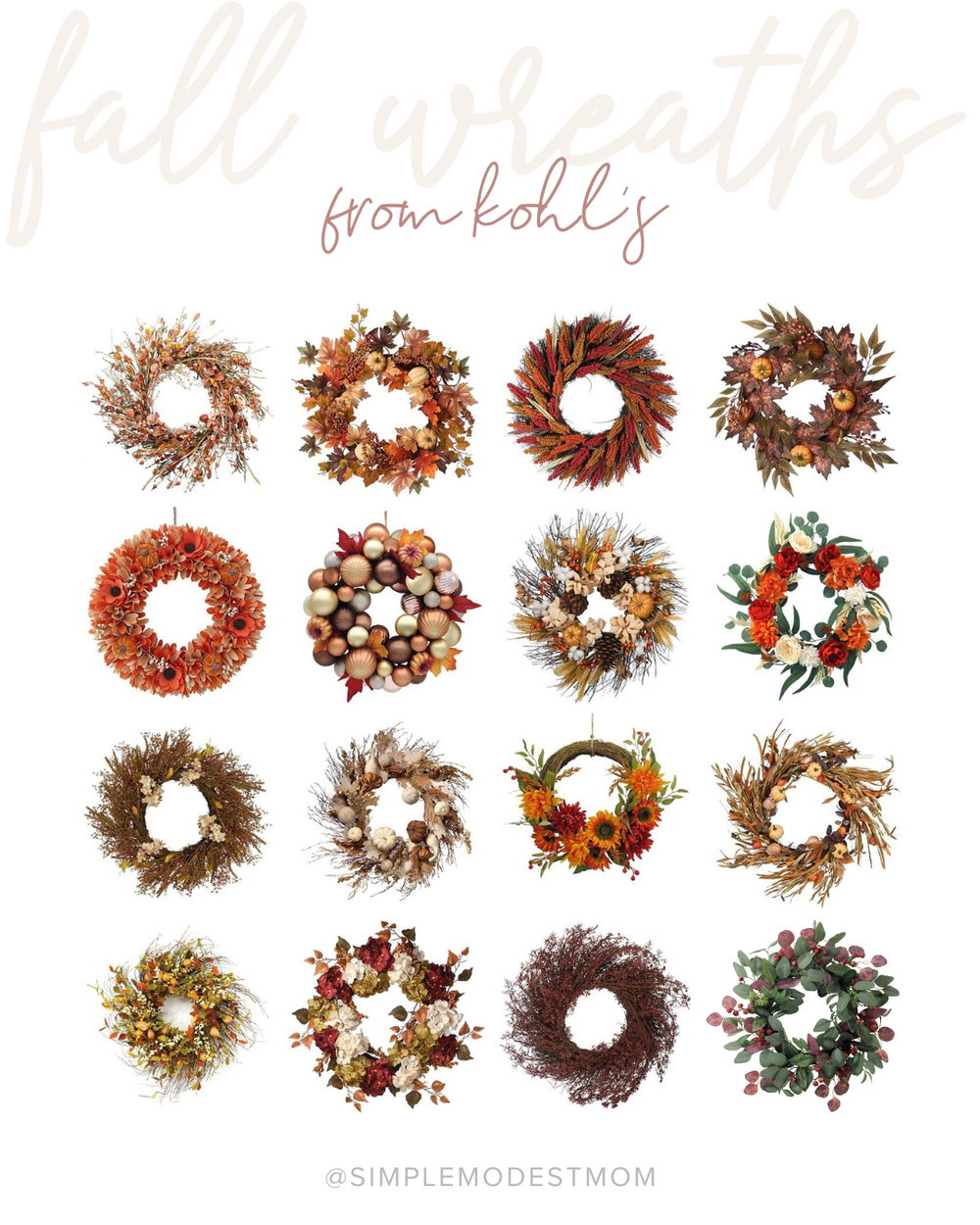 16+ Fall Wreaths Under $60 | Simple Modest Mom