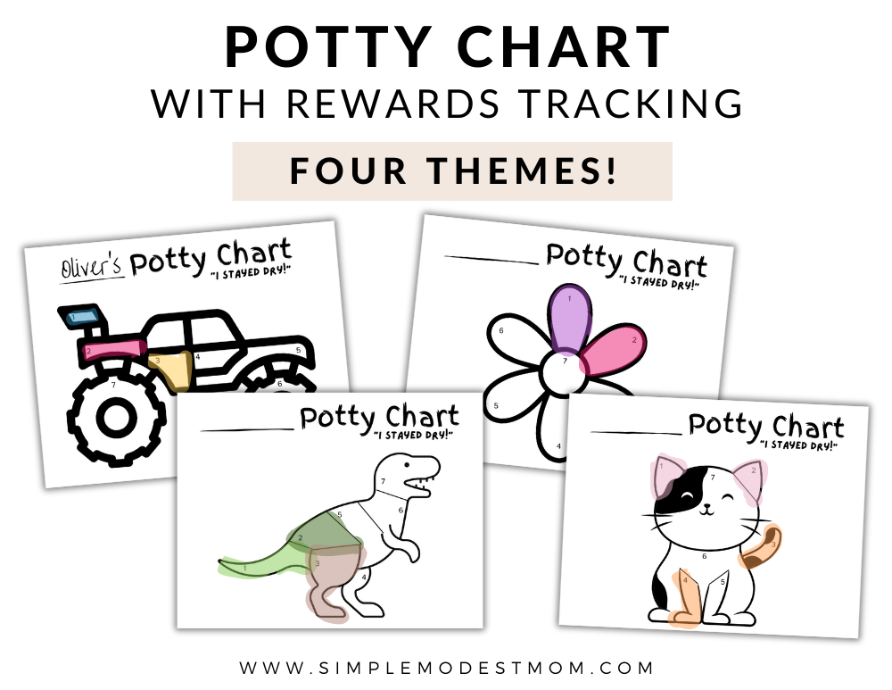 Printable Reward Chart for Potty Training | Simple Modest Mom