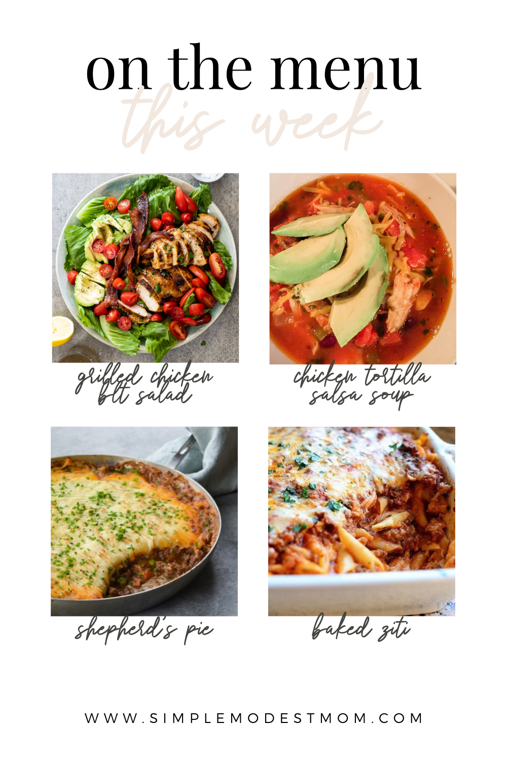 Meal Plan: March Week Three | Simple Modest Mom