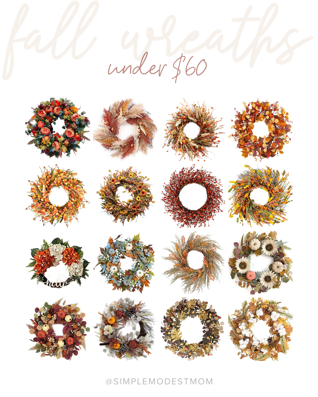 16+ Fall Wreaths Under $60 | Simple Modest Mom