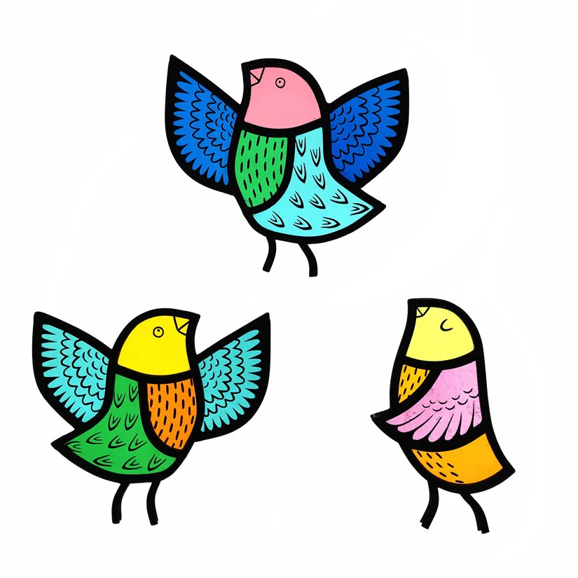 Medium Contemporary Stained Glass Bird #1 *FREE UK POSTAGE* — Flora ...